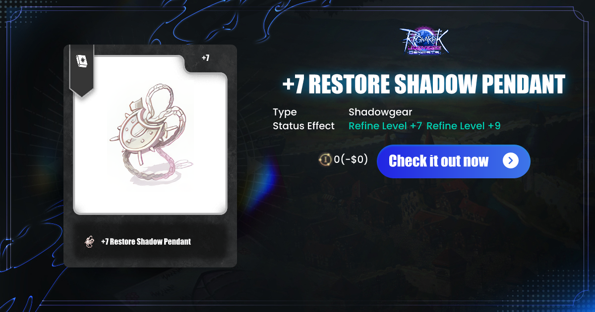 +7 Restore Shadow Pendant - Marketplace | Maxion