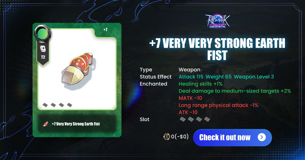 +7 Very Very Strong Earth Fist - Marketplace | Maxion