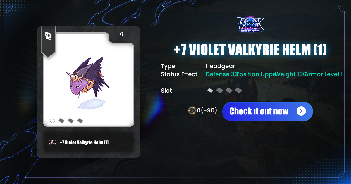 +7 Violet Valkyrie Helm [1] - Marketplace | Maxion