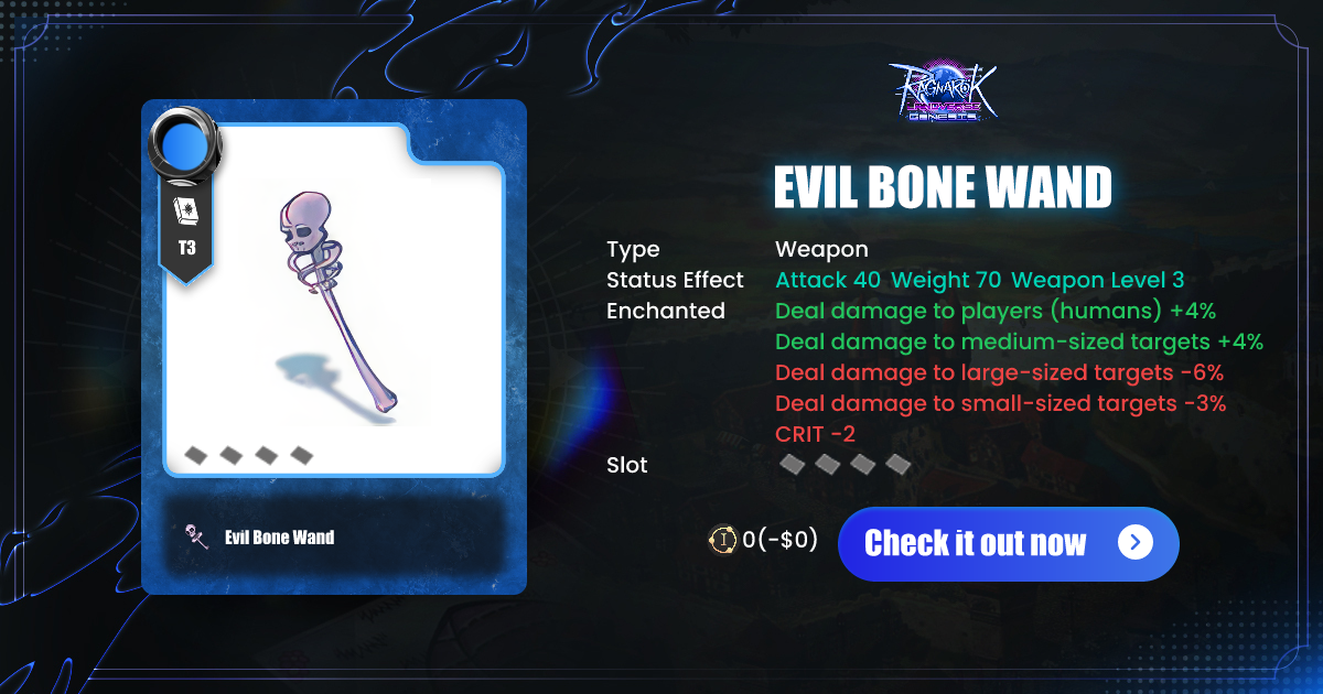 Evil Bone Wand - Marketplace | Maxion