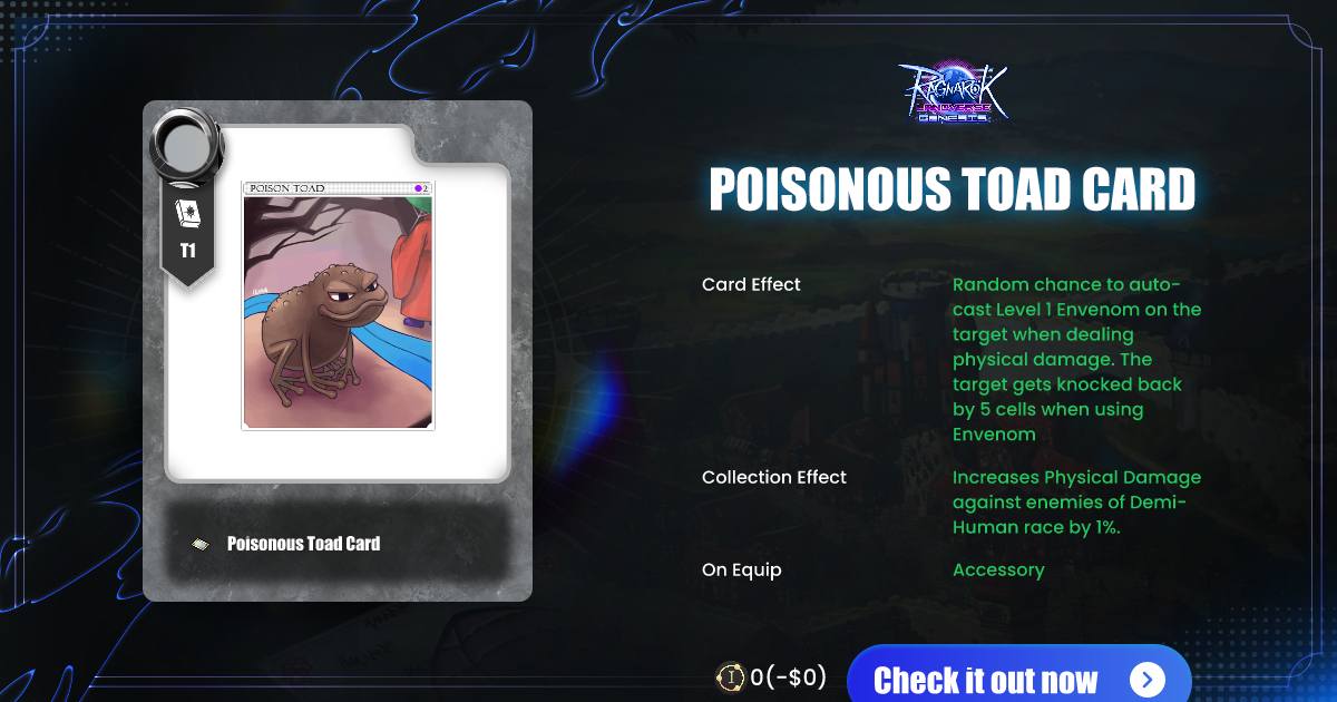 Poisonous Toad Card - Marketplace | Maxion