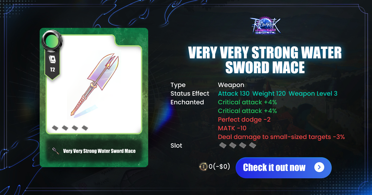 Very Very Strong Water Sword Mace - Marketplace | Maxion