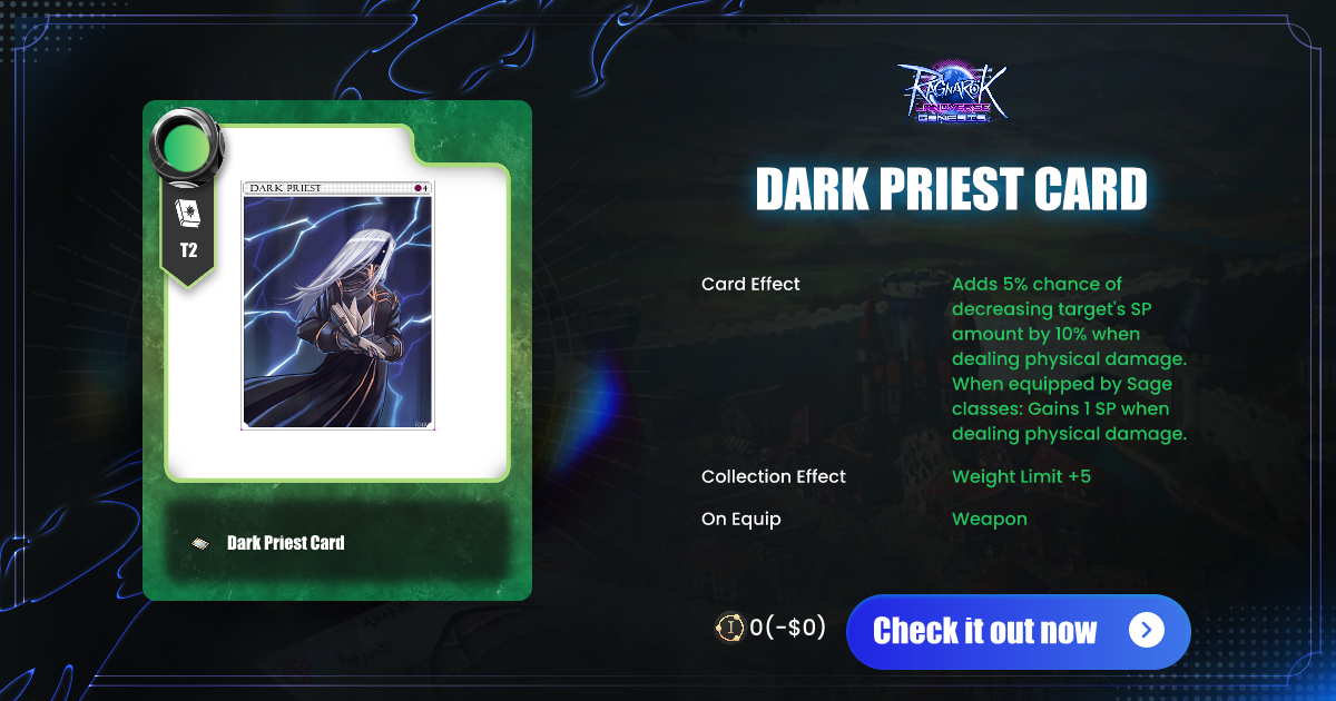Dark Priest Card - Marketplace | Maxion