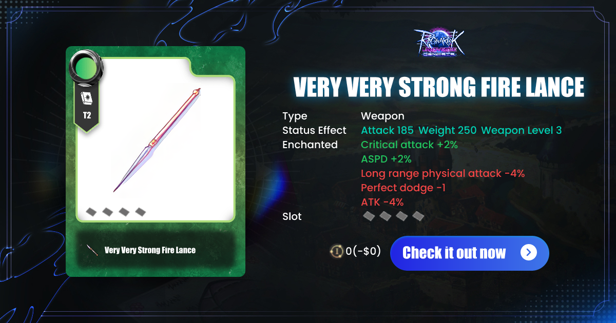 Very Very Strong Fire Lance - Marketplace | Maxion