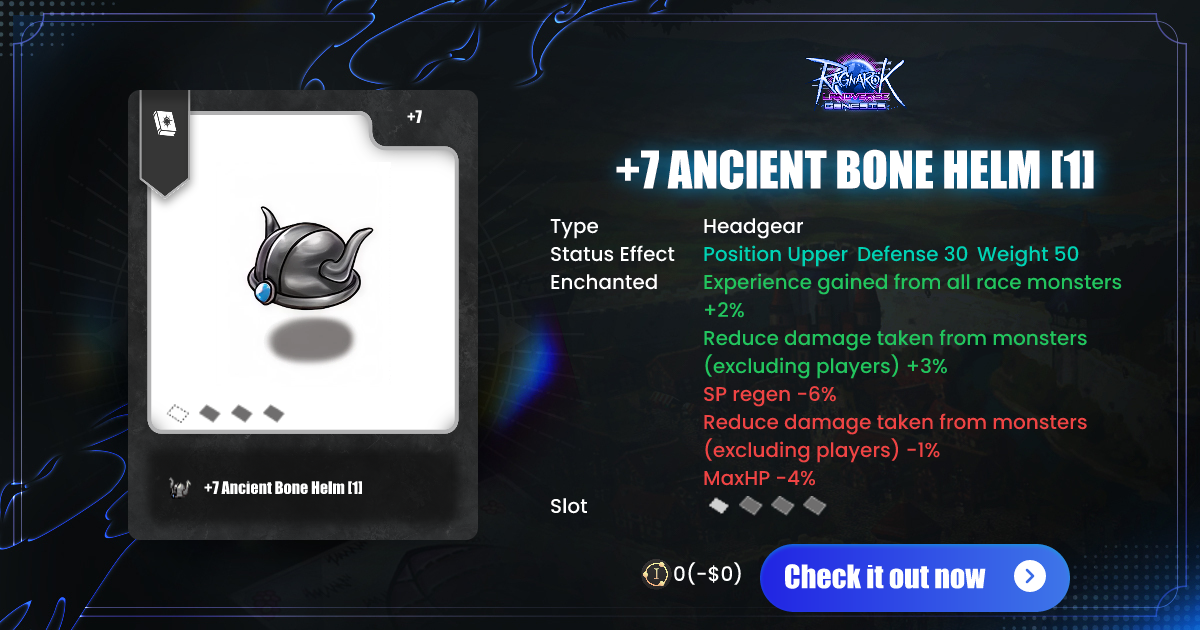 +7 Ancient Bone Helm [1] - Marketplace | Maxion