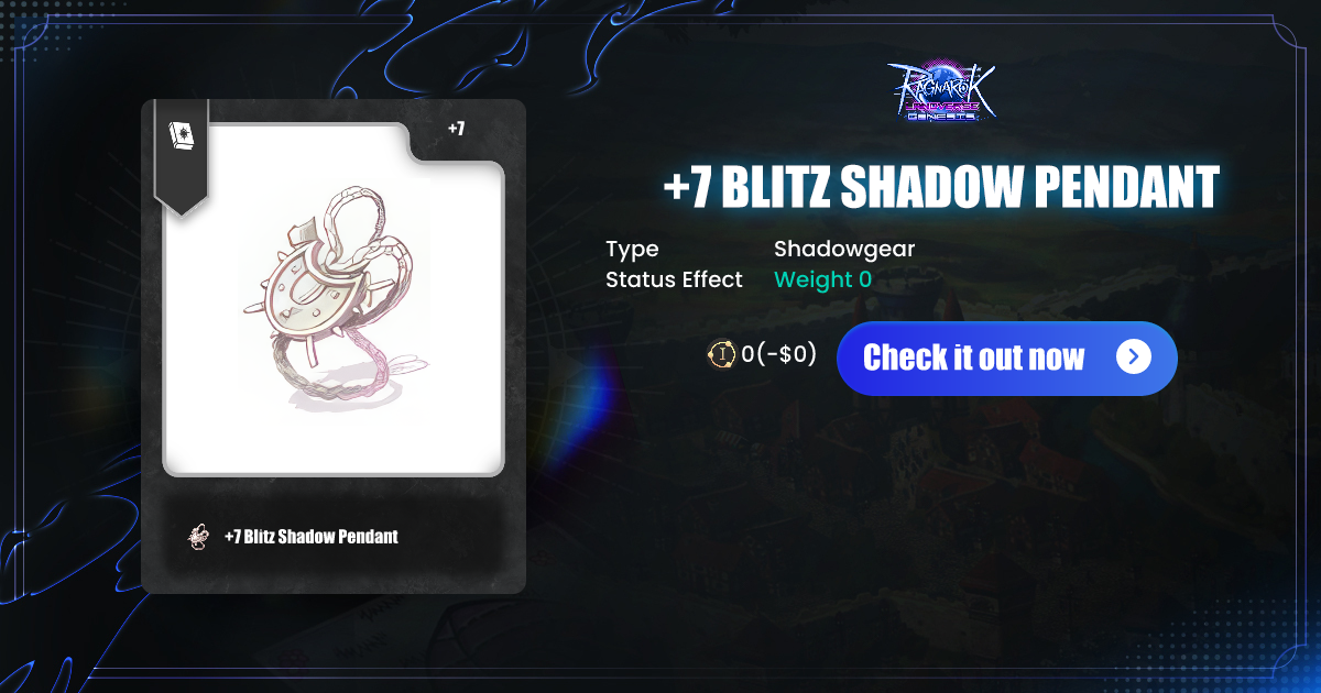 +7 Blitz Shadow Pendant - Marketplace | Maxion