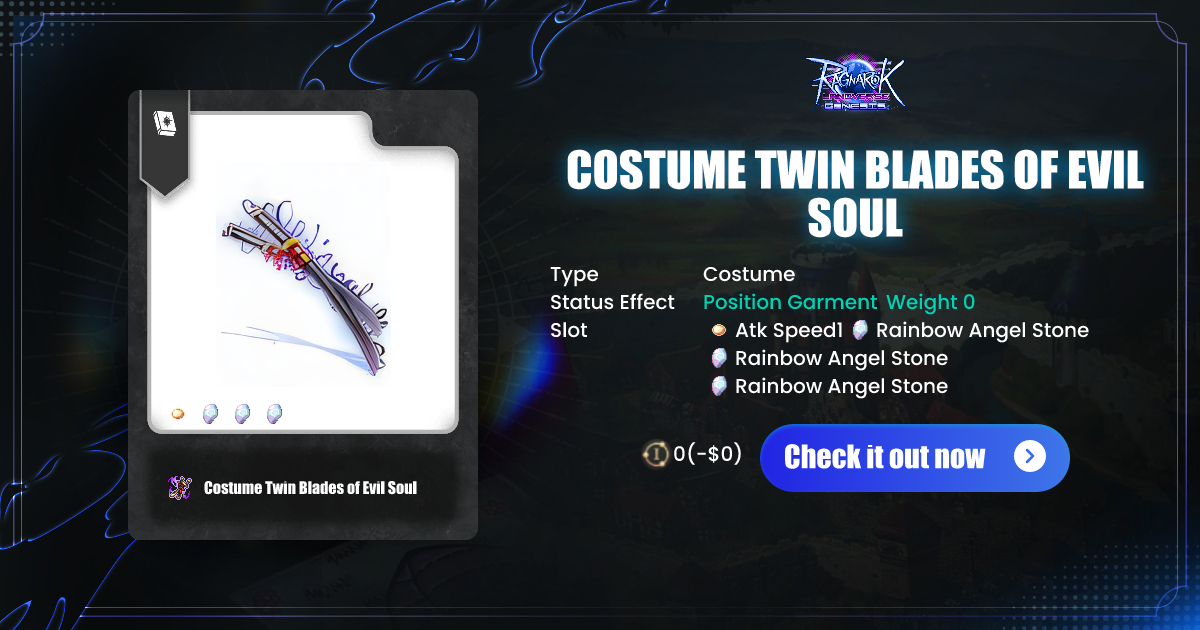 Costume Twin Blades of Evil Soul - Marketplace | Maxion
