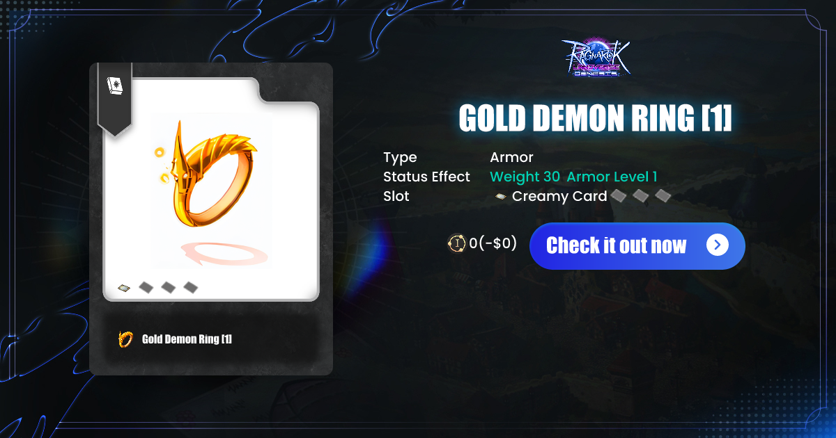 Gold Demon Ring [1] - Marketplace | Maxion
