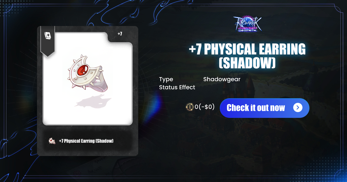 +7 Physical Earring (Shadow) - Marketplace | Maxion