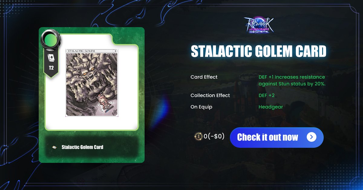 Stalactic Golem Card - Marketplace | Maxion