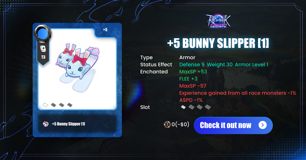 +5 Bunny Slipper [1] - Marketplace | Maxion